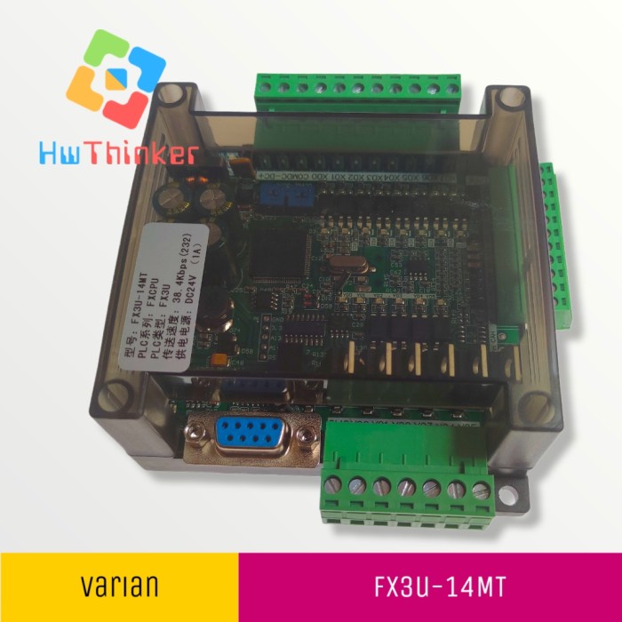 PLC Industrial Control Board FX3U-14MT 8DI 6DO 6AD 2DA- RS232 RS485 RTC ...