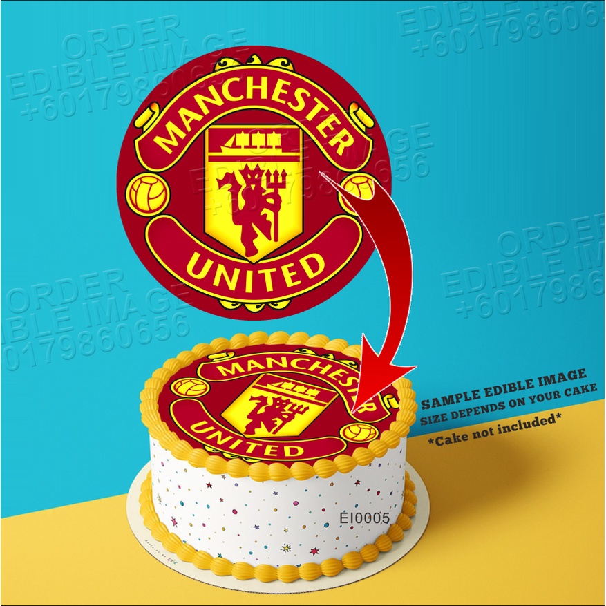 Printing EI MU Manchester United Football Edible Image Print Cake Photo ...