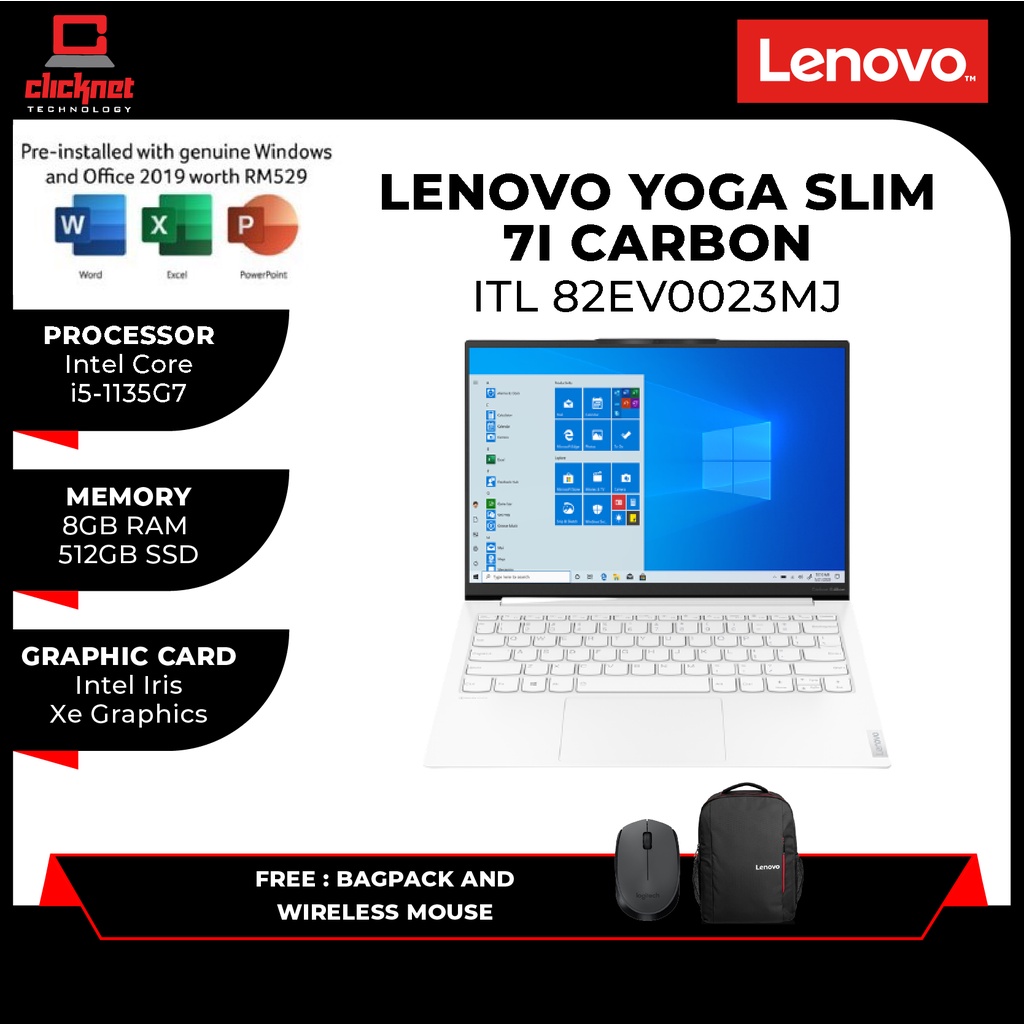 LENOVO YOGA S7 CARBON 13 ITL 82EV0023MJ (I5-1135G7, 8GB, 512GB SSD, 13.3QHD, MOON WHITE-W10 OPI ...