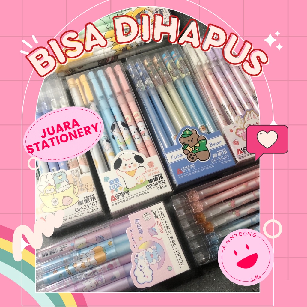 HITAM Erasable Gel Pen (Unit) / Character Motif Erasable Pen / Cute ...