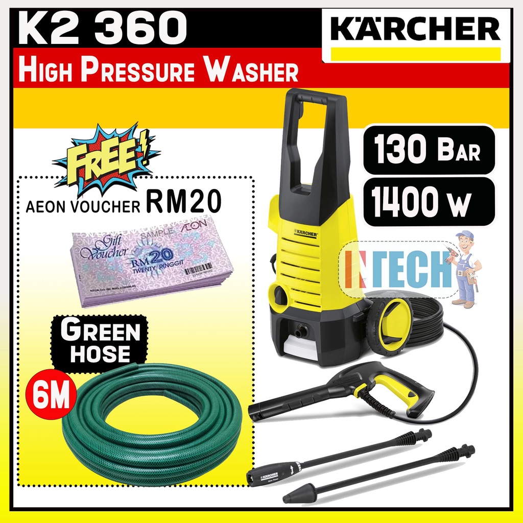 KARCHER K2.360 HIGH PRESSURE WASHER (120 BAR) | Shopee Malaysia