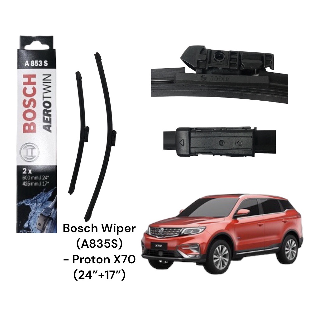 Proton X70 Bosch Aerotwin Wiper A853S Front Wiper Set (24"+17") | Shopee Malaysia