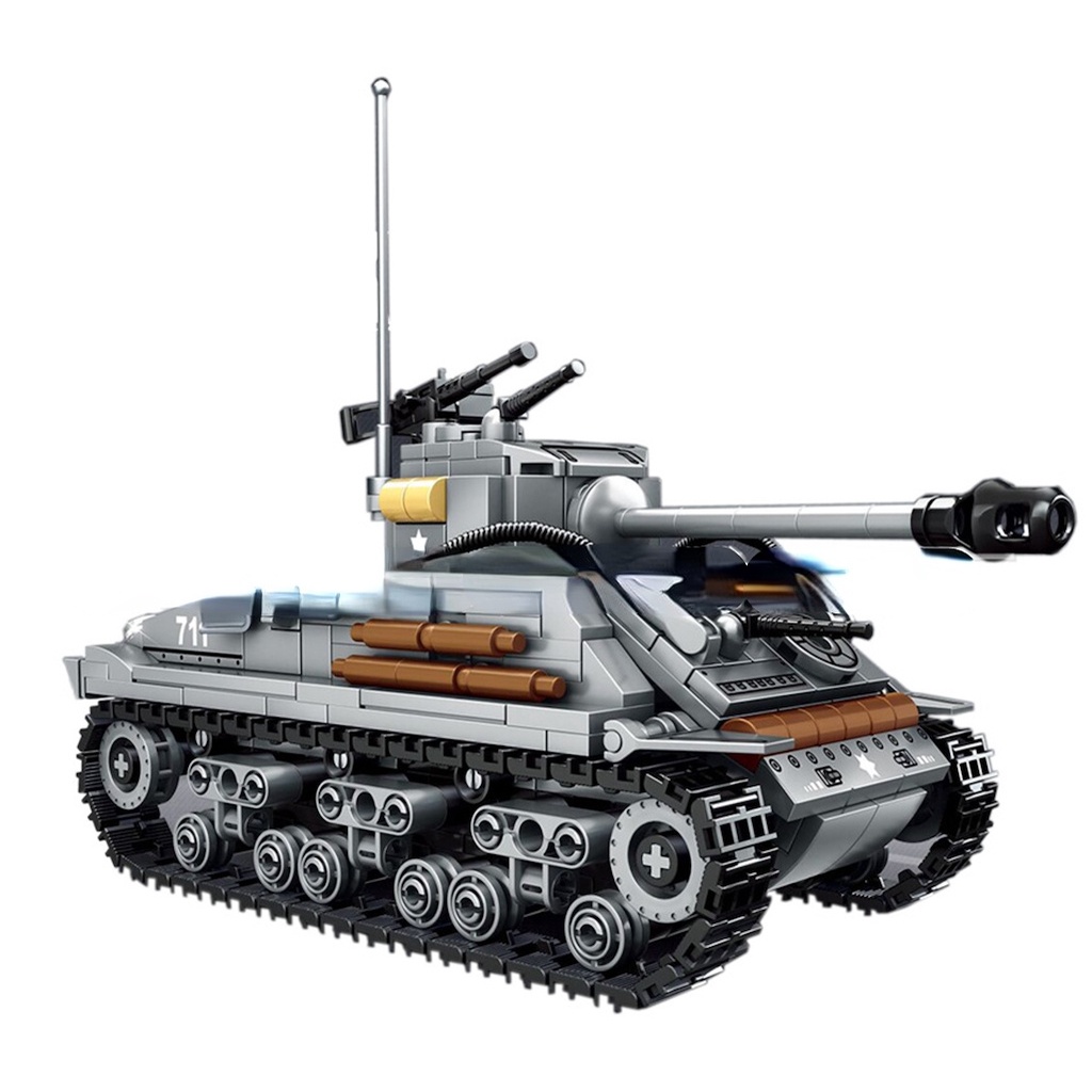 656PCS MOC WW2 M4 Sherman Tank Figure Model Toy Building Block Brick ...
