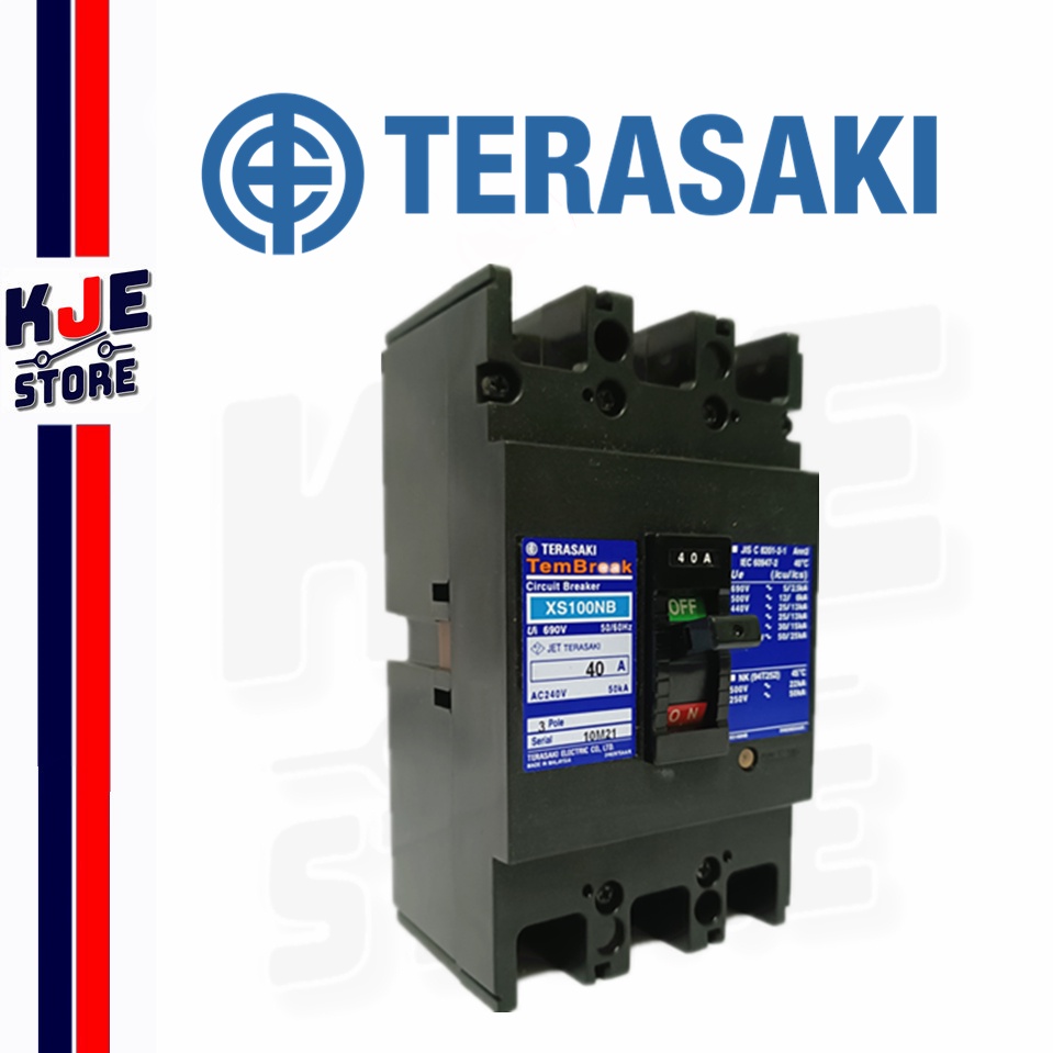 TERASAKI TERA-XS100NB-3P/040A - XS100NB MCCB, 3 Pole, 40A, 25KA | Shopee Malaysia