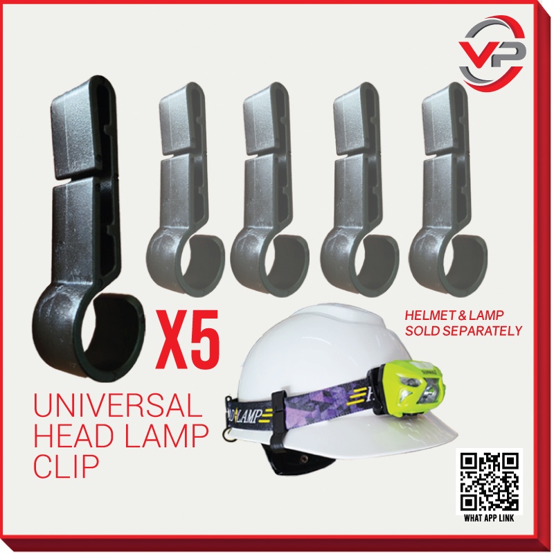 HEADLAMP CLIP X5 SAFETY HELMET HOOK PELICAN PETZL NITECORE HEAD LAMP ...