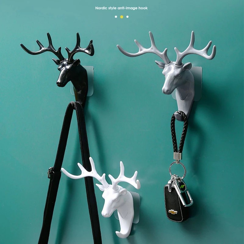 Hook Deer Head Vintage Deer Head Antlers For Hanging Key Alat Gantung Jam Kunci Tanduk Rusa ...