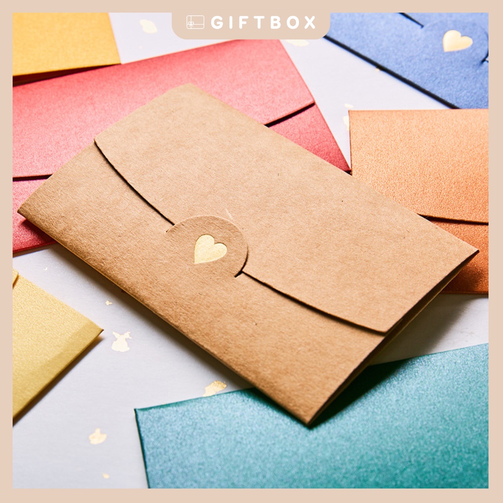 Heart-shaped envelope with lid, multicolored envelope, greeting paper ...