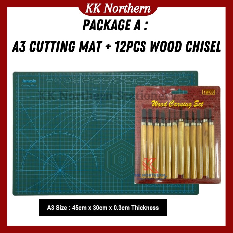 12Pcs Wood Chisels Set Knife Carving Tools Kit Art Alat Pahat Kayu ...