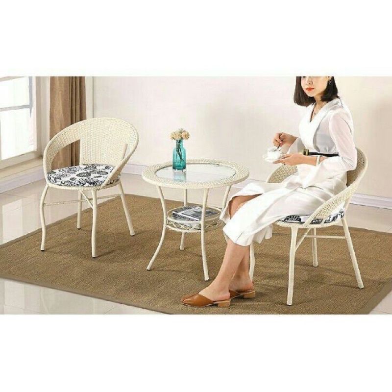 SET MEJA SANTAI DUA KERUSI SATU MEJA/MEJA ROTAN | Shopee Malaysia