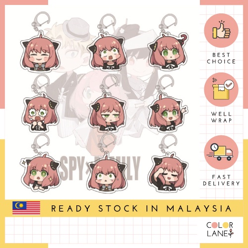 *Ready Stock*Spy X Family Keychain Cute Anya Anime Acrylic Keychains ...