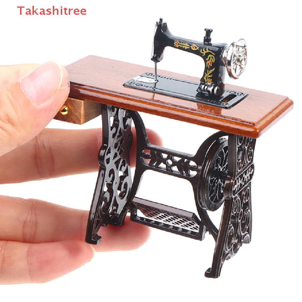 (Takashitree) Dollhouse Decor Miniature Furniture Sewing Machine Toy ...