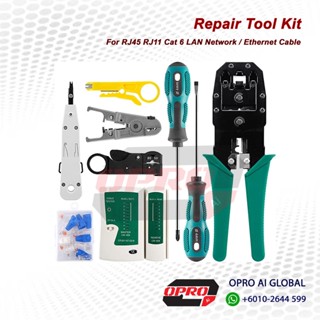 PREMIUM RJ45 RJ11 Cat 6 LAN Network / Ethernet Cable / Repair Tool Kit ...
