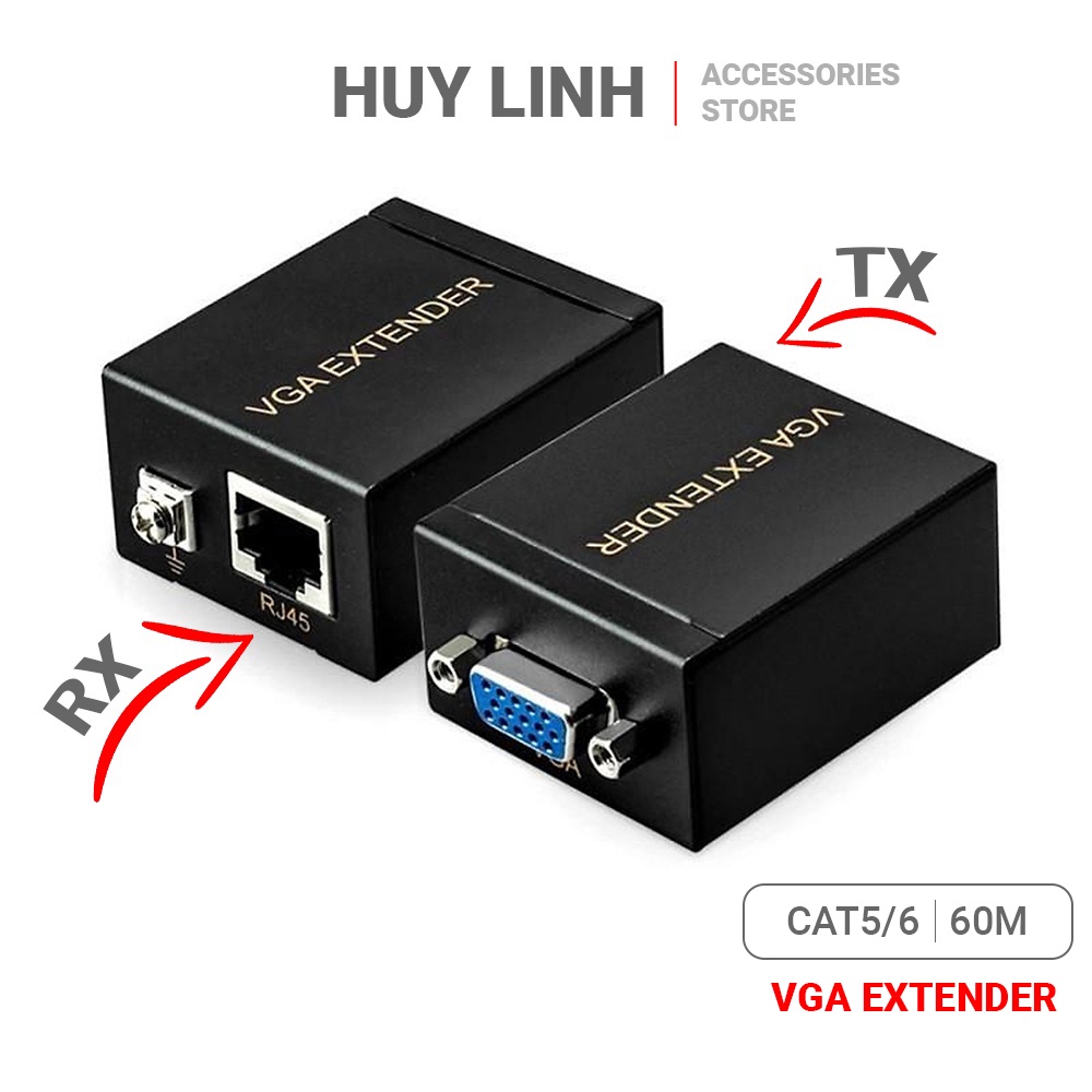 Box VGA Extension Connector to RJ45 Lan Network Port 60M Full Metal ...