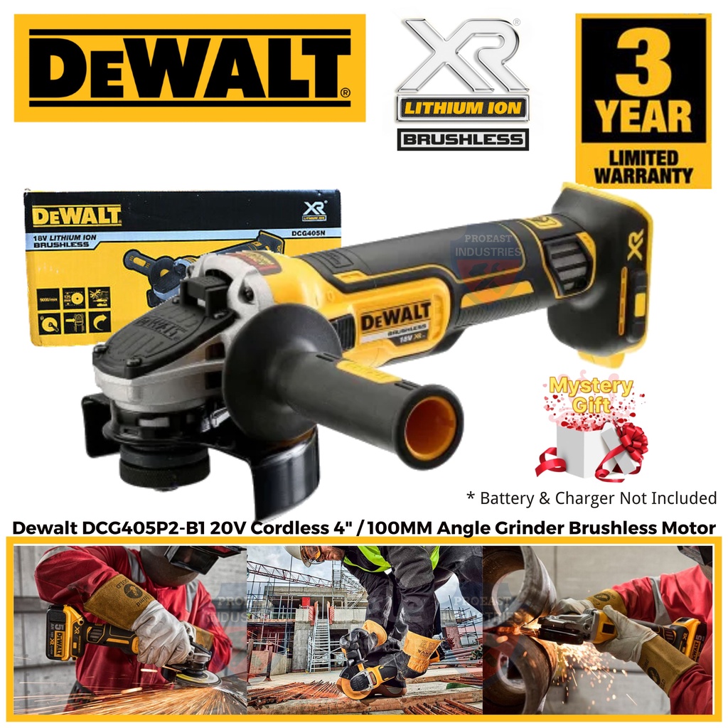 Dewalt DCG405 cordless angle grinder 100mm 4" brushless motor (Bare ...