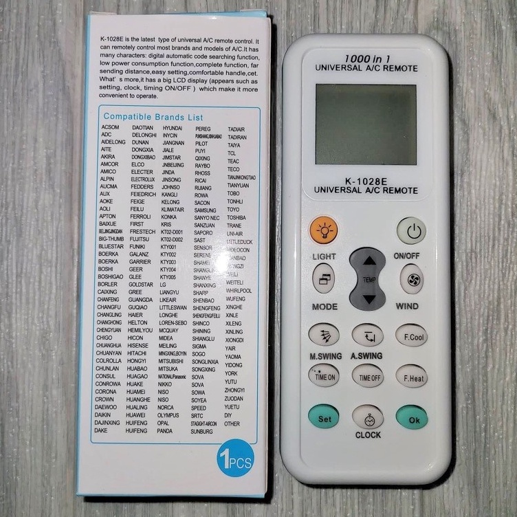 【K-1028E】OFFER PRICE SALES Aircond UNIVERSAL Remote Control 1000 In 1 ...