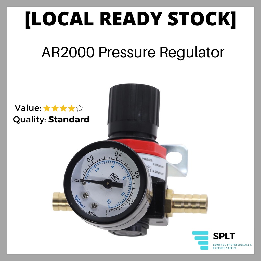 AR2000 1/4" BSP Thread Pneumatic Air Compressor Pressure Regulator ...