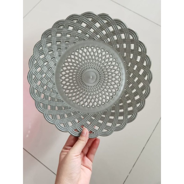 Silver Plastic Rattan Plates (Min Purchase 12 PCs) | Shopee Malaysia