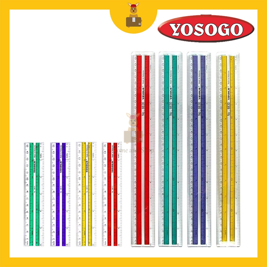 YOSOGO Hard Plastic Straight Ruler Pembaris Plastic Keras (15cm / 30cm ...