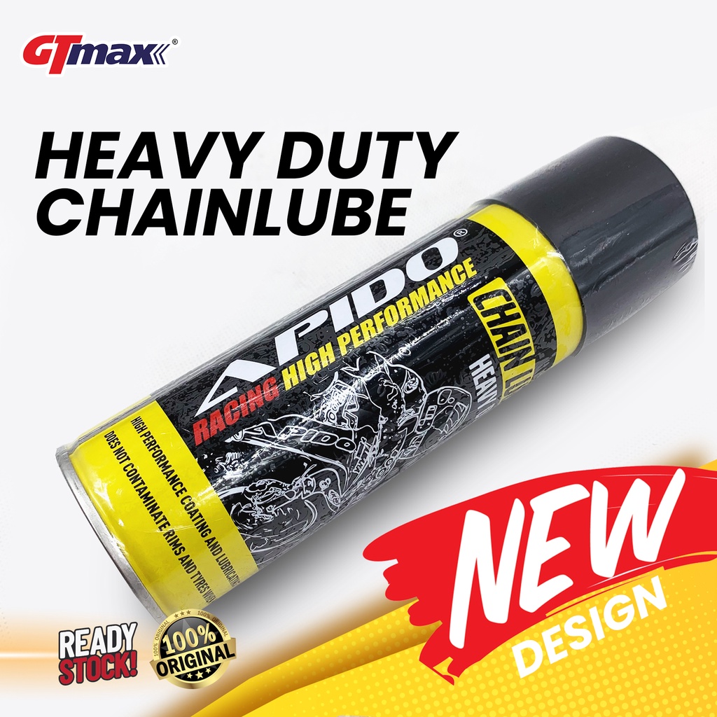 APIDO HEAVY DUTY CHAIN LUBE 240ML Minyak Rantai Oil HD Lubricant Spray ...