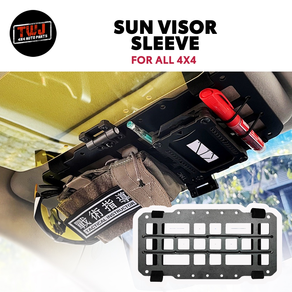 sun visor car mounted storage velcro strap storage plate for all 4x4 ...