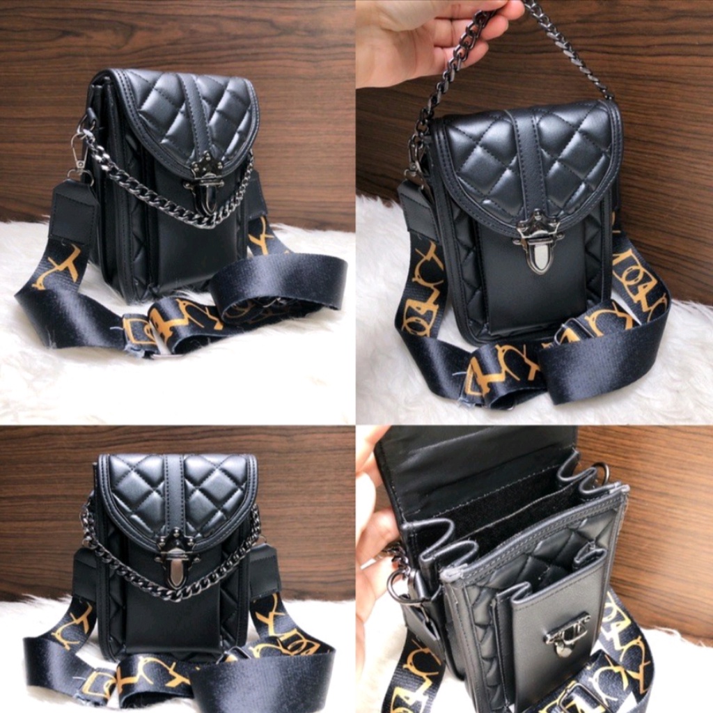 Hape Sling Bag Embroidered Crown Lock black Luxury Special lisban Strap ...