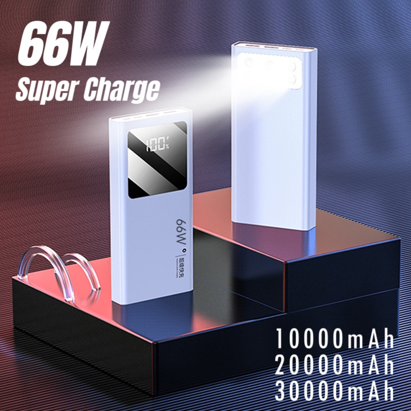 66W Super Fast Charging Power Bank With LED Light 10000mAh 20000mAh ...