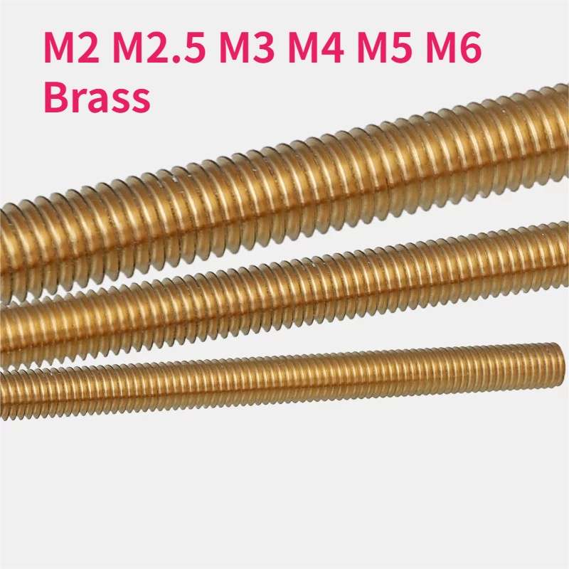 M2 M2.5 M3 M4 M5 M6 Copper Thread Rod Brass Metric Bolt Full Thread ...