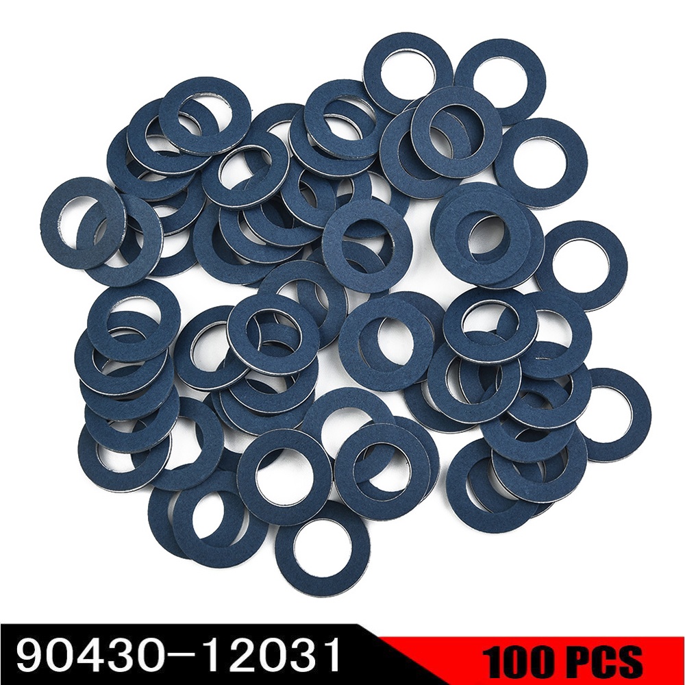 Set Of 100 Oil Drain Sump-Plug Washers Gasket Hole For Toyota OE90430 ...