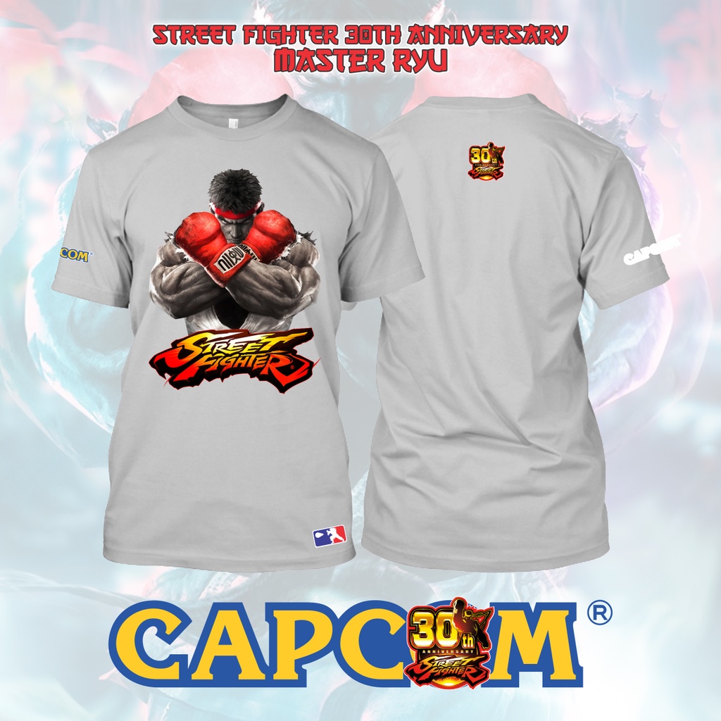 Street Fighter 30th Anniversary Ryu White Edt Capcom Super Premium T-shirt Available big size ...