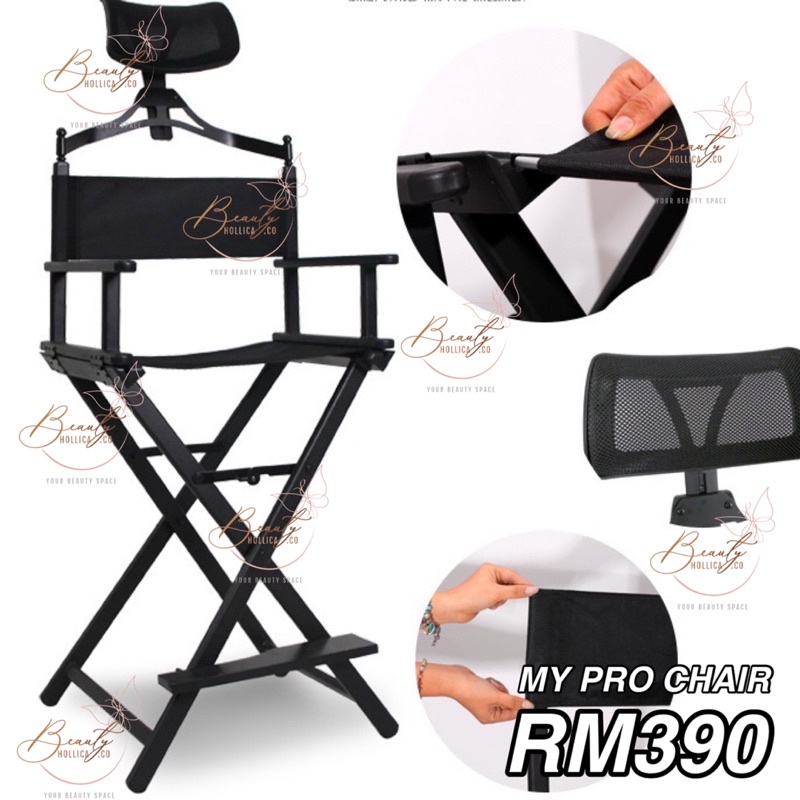 FOLDABLE MAKEUP CHAIR KERUSI MAKEUP ETA WILL ARRVED ON JUNE | Shopee ...