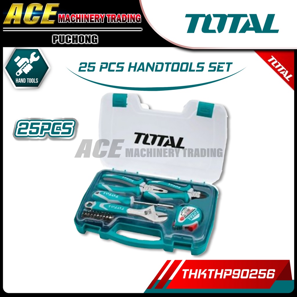 [ TOTAL ] 25pcs Hand Tools Set / Spanner Cutter - THKTHP90256 | Shopee Malaysia