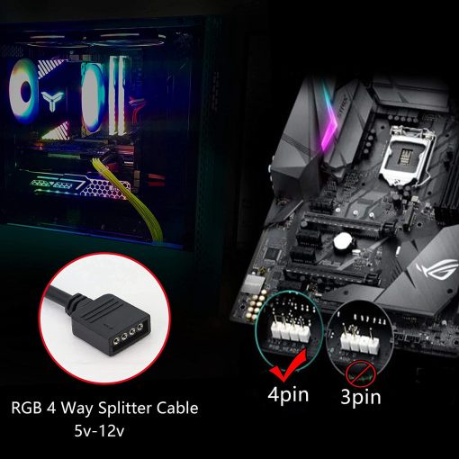 12V 4pin RGB Extension Cable Motherboard RGB Splitter Extension Cable ...