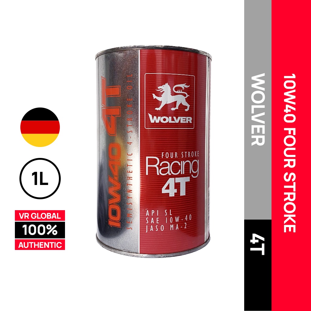 WOLVER FOUR STROKE RACING 10W40 4T SEMI SYNTHETIC ENGINE OIL GERMANY 1L ...