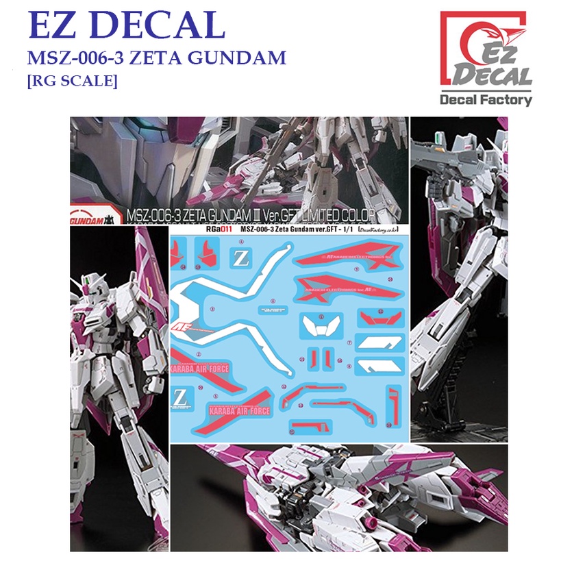 [EZ DECAL] E14A RG 1/144 MSZ-006-3 ZETA GUNDAM WATER SLIDE DECAL [RG ...