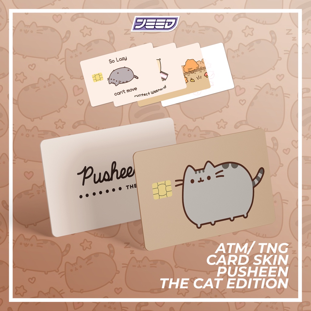 [Pusheen The Cat] ATM, Bank Debit Credit Card & Touch N Go Sticker ...
