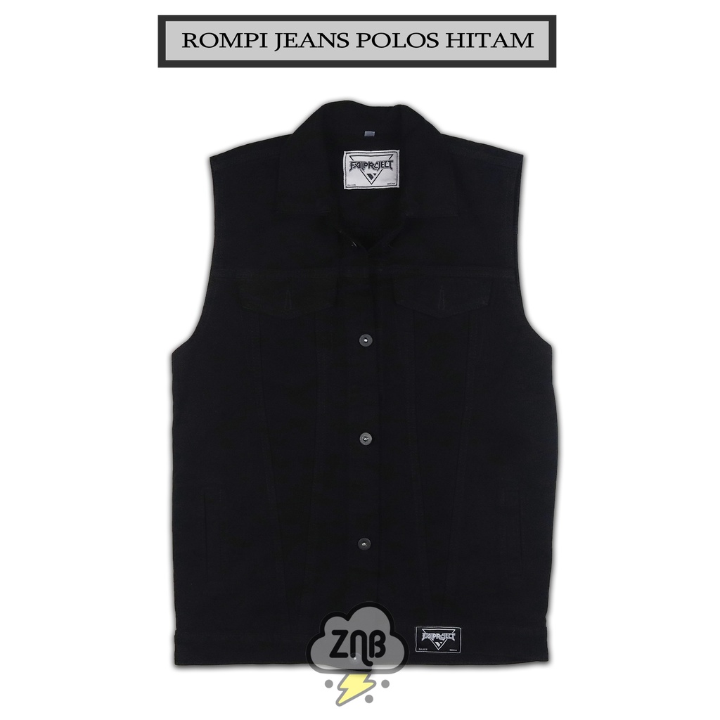 HITAM Plain Black Vest DENIM Vest JEANS Vest | Shopee Malaysia