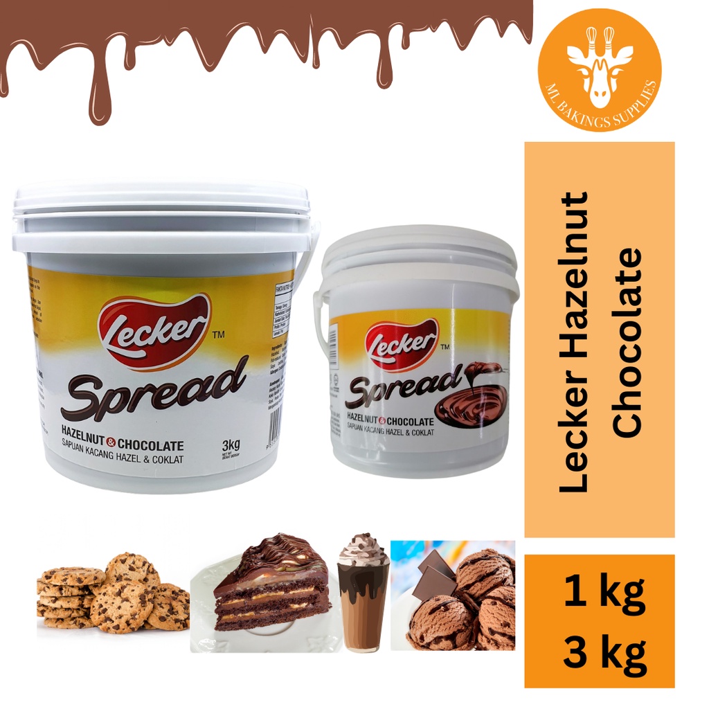 [READY STOCK] Lecker Spread - Hazelnut & Chocolate 1kg / 3kg | Shopee ...
