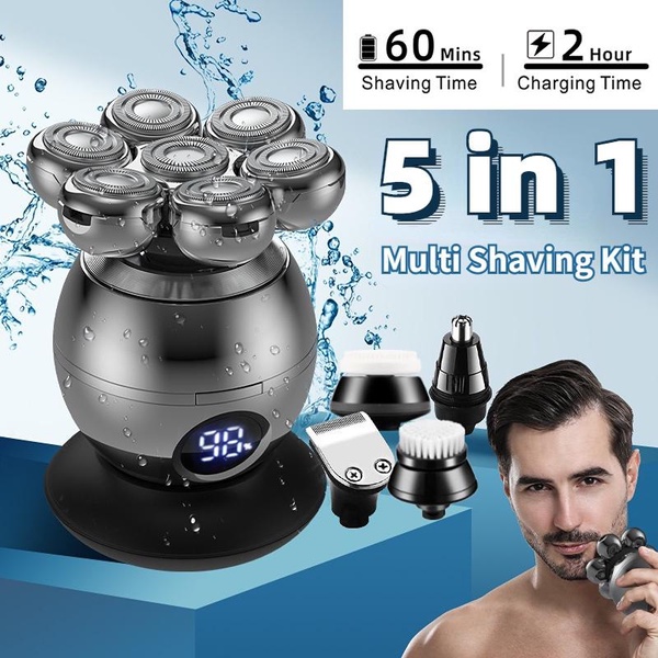 5 in 1 Electric Head Shaver for Bald Men 7D Floating Cutter Beard ...