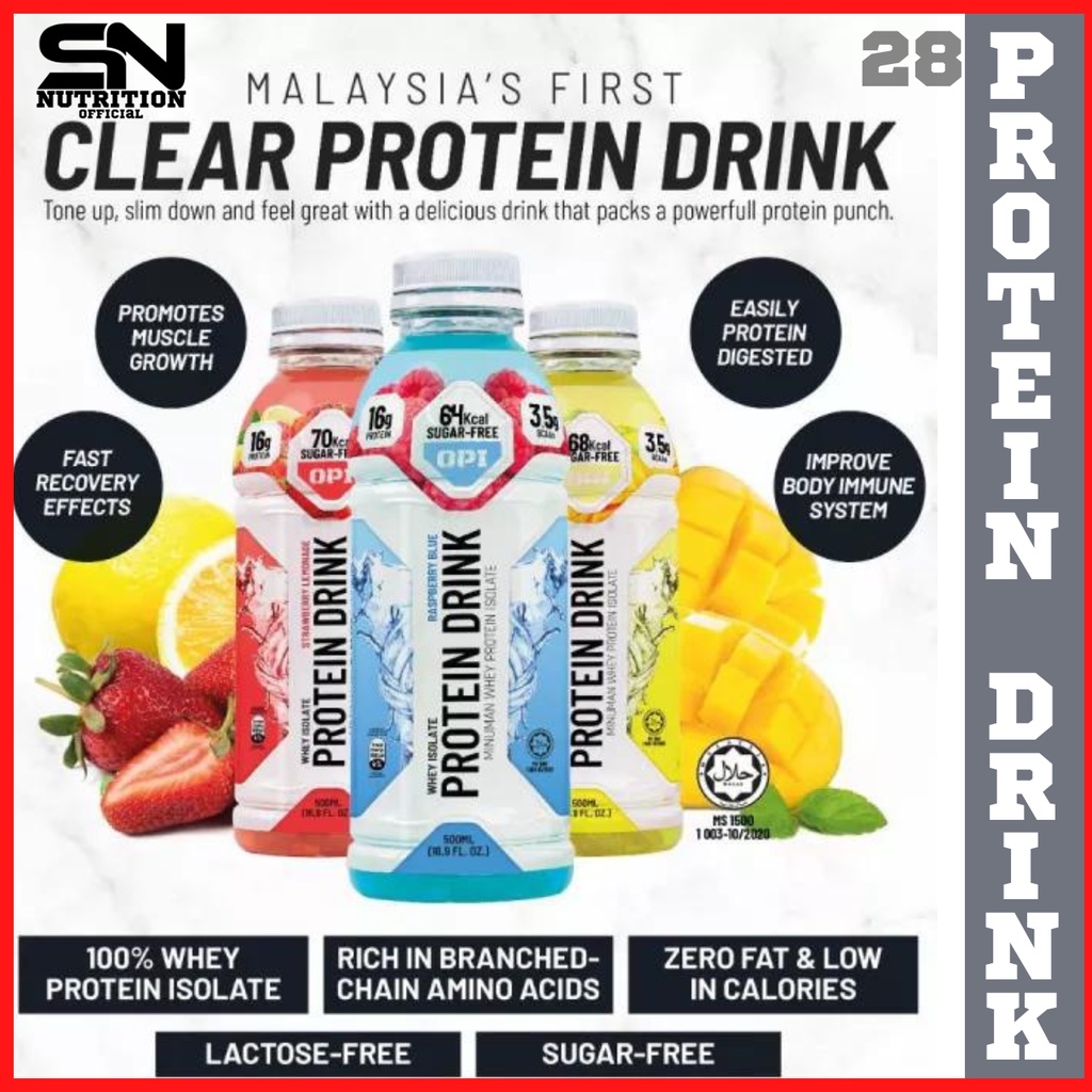 Drink OPI Protein Whey Water HALAL Ready to Drink 500ml Energy Drink ...