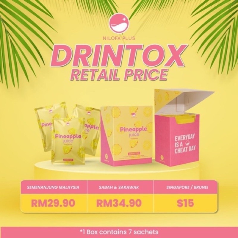🔥READY STOCK🔥NILOFA PLUS PINEAPPLE DRINTOX RM 29.90 💯ORIGINAL HQ💯 ...