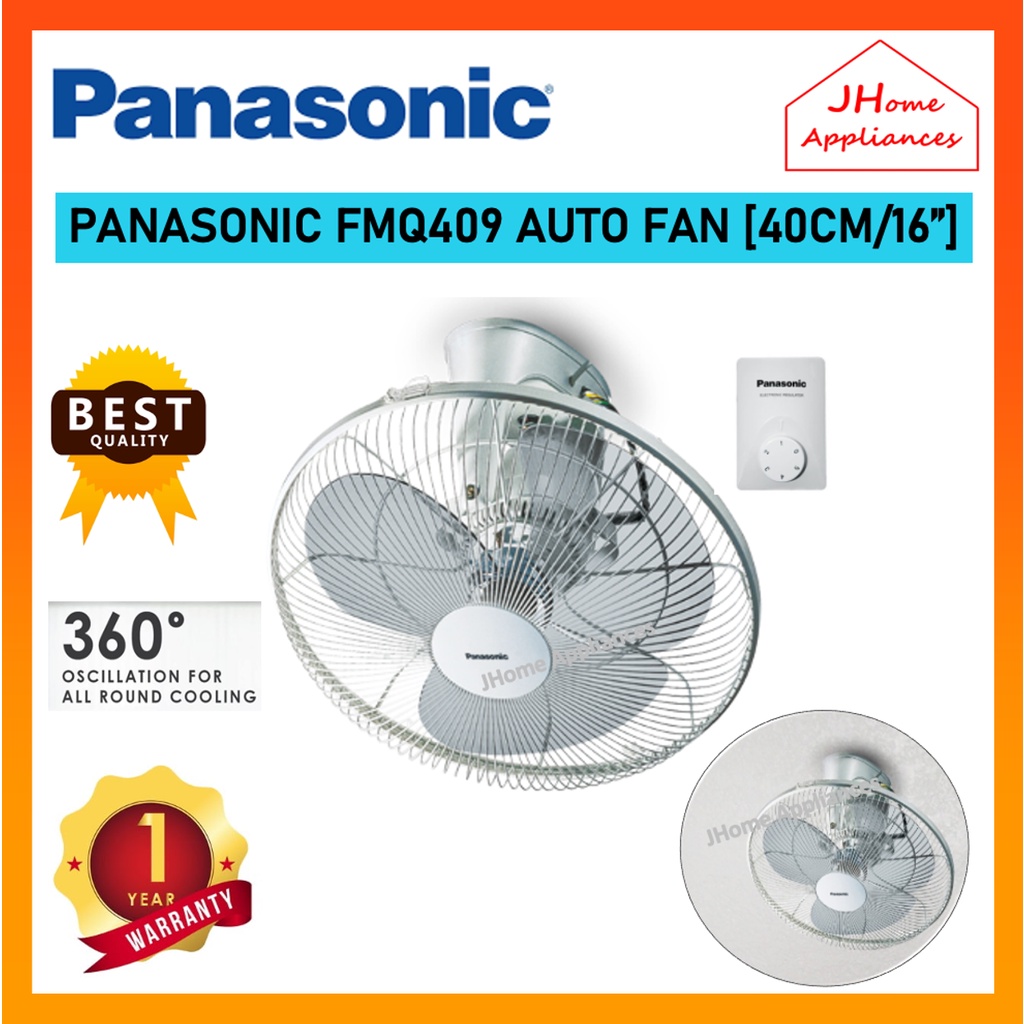 PANASONIC AUTO FAN F-MQ409 360° OSCILLATION (40cm/16″) (WHITE) | Shopee ...