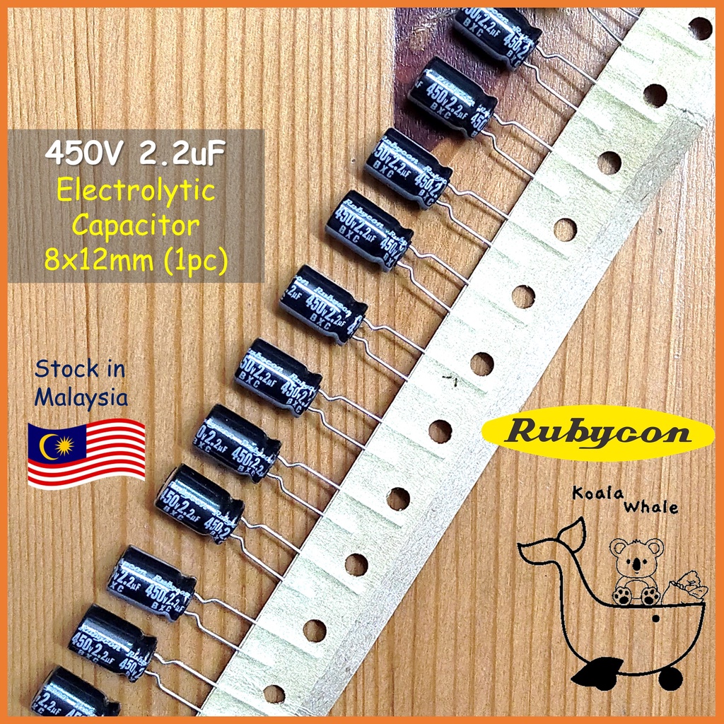 450V 2.2uF Electrolytic Capacitor Kapasitor Nichicon Elco Rubycon 450V2 ...