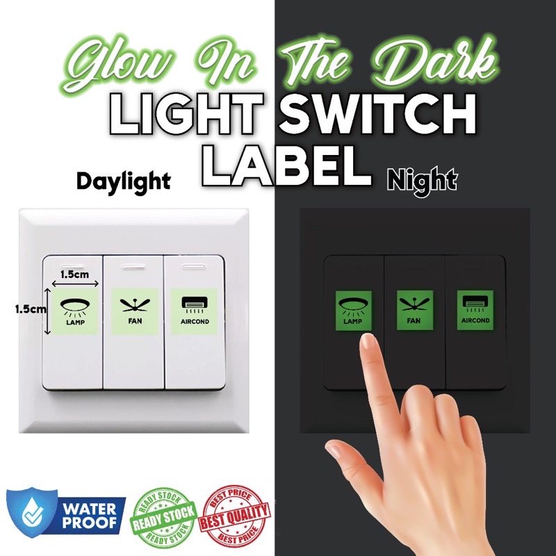 sticker label suis glow in the dark|sticker switch label|stiker suis ...