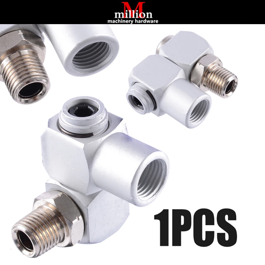 1/4" Pneumatic Part Universal 360 Swivel Air Hose Connector Adapter ...
