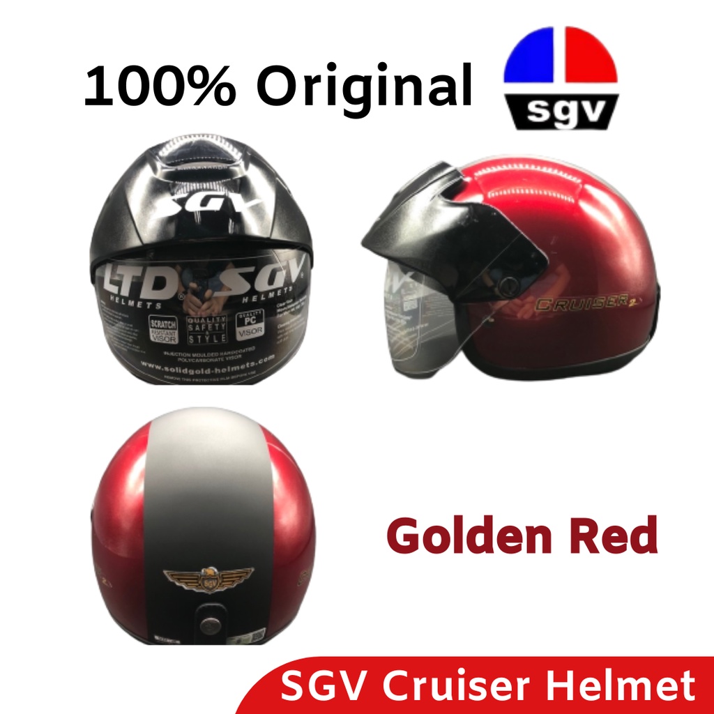 SGV Cruiser 2 100% Original Helmet Free Clear Visor Motor Helmet Topi ...