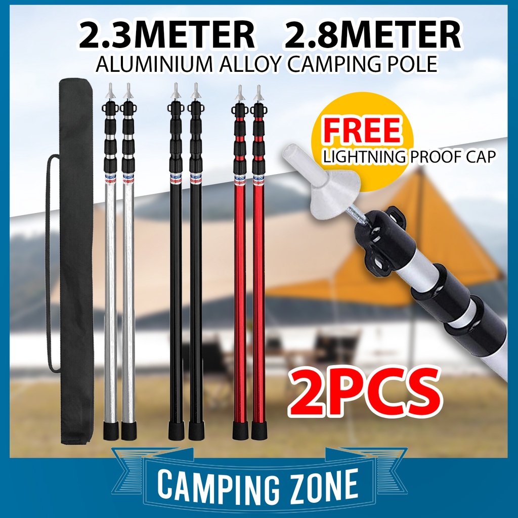 Camping Tent Pole Rod Adjustable Flysheet Pole Tent Support Stick ...