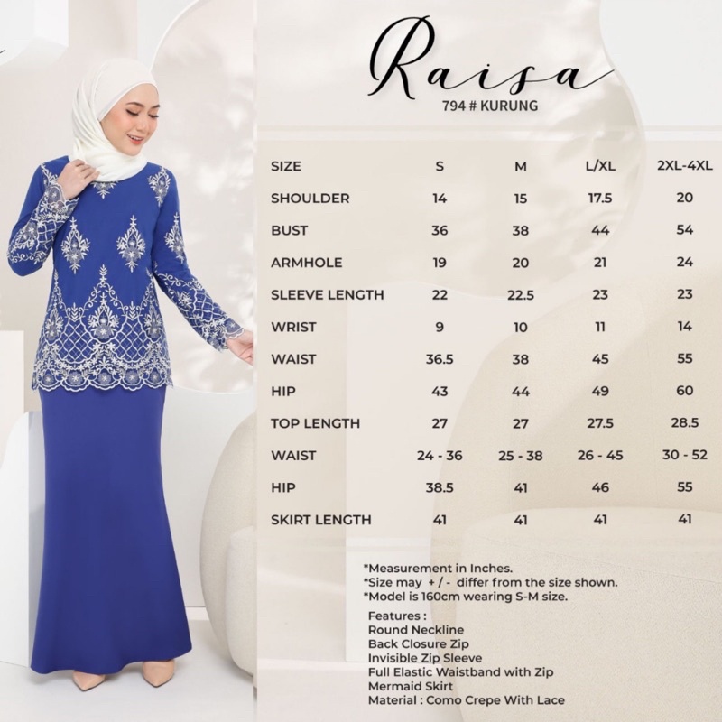 (S-XL) ROYAL BLUE / NAVY BLUE TEMA COLOR BAJU KURUNG DRESS MODERN ...
