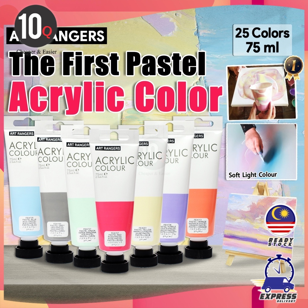 Art Rangers First Pastel Acrylic Soft Colors 75 ml Canvas Waterproof ...