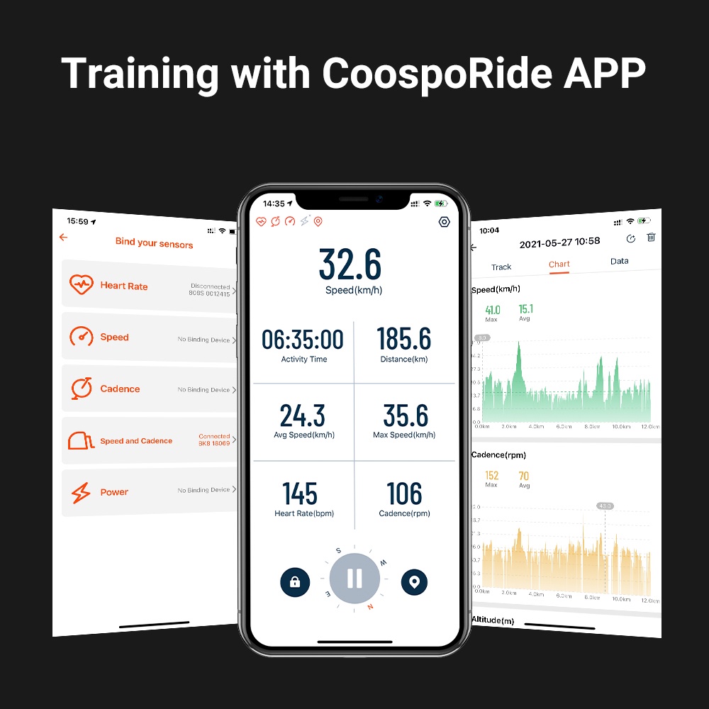 CooSpo BK805 Bicycle Speed And Cadence Dual Sensor Bluetooth 5.0 ANT+ ...