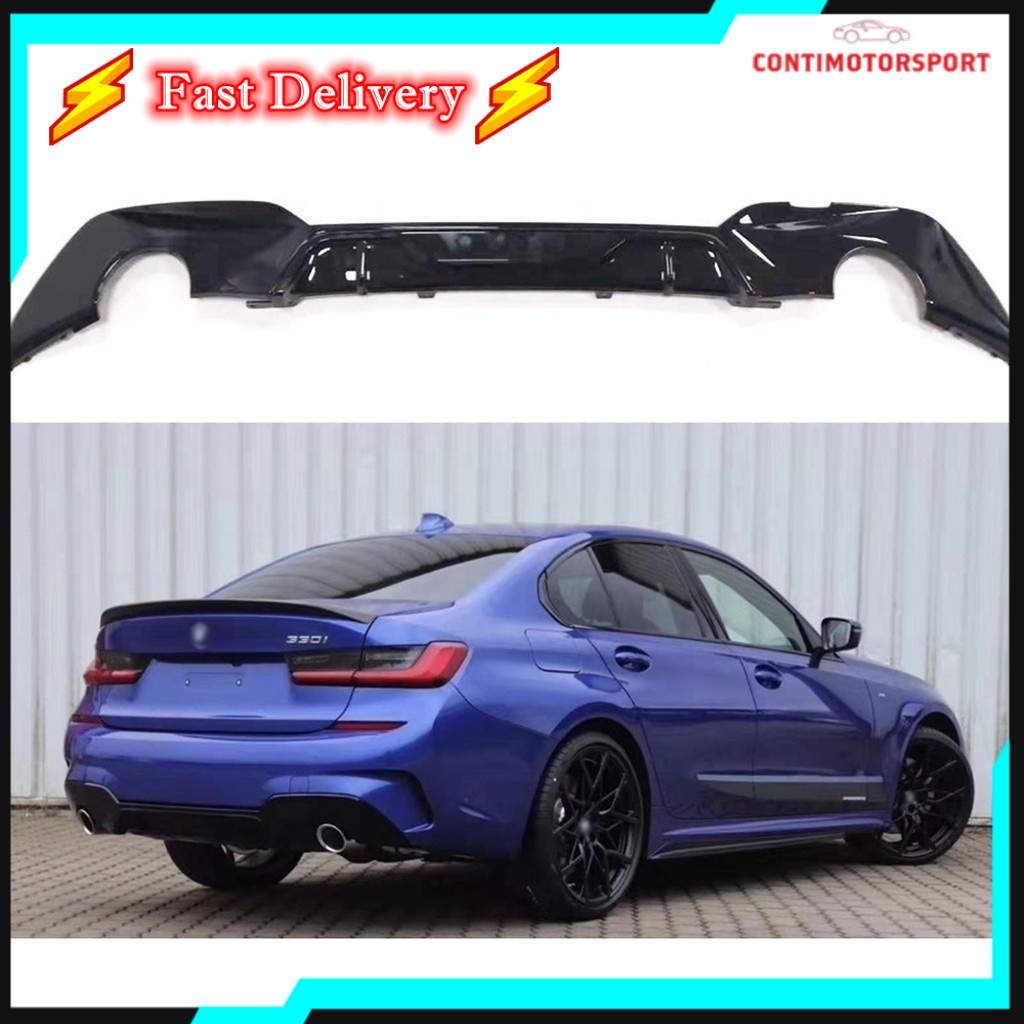 BMW 3 SERIES G20 M PERFORMANCE REAR DIFFUSER LIP DOUBLE 2 OUT 2 ESHAUST ...